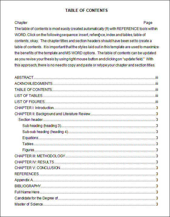 Table Of Contents Template 9 Download Free Documents In PDF Word EXcel