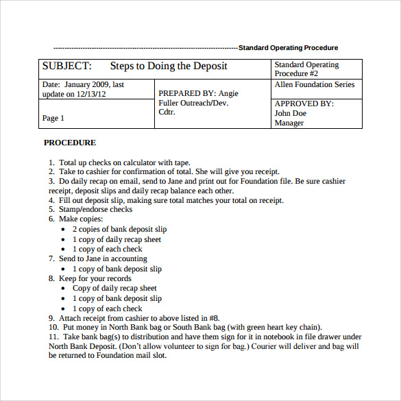 Sample SOP Template 20 Free Documents In Word PDF Excel