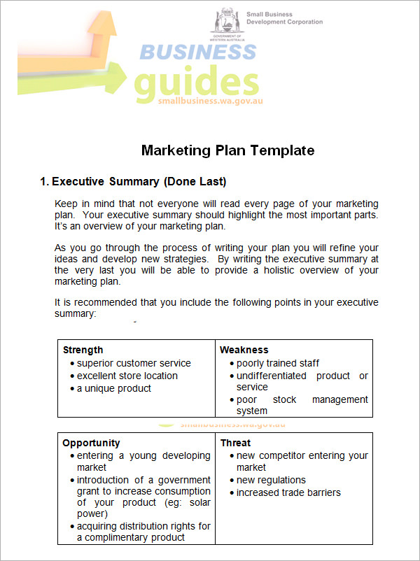 Sample Marketing Plan Template 9 Free Documents In Word PDF