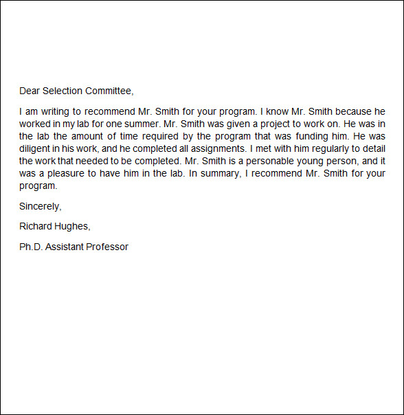 Job Recommendation Letter 9 Free Documents In Word PDF