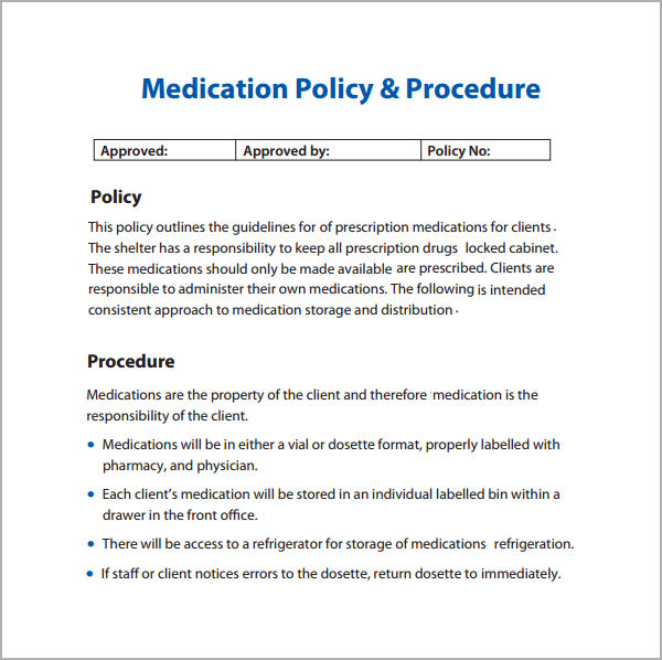 Medical Policies And Procedures Templates