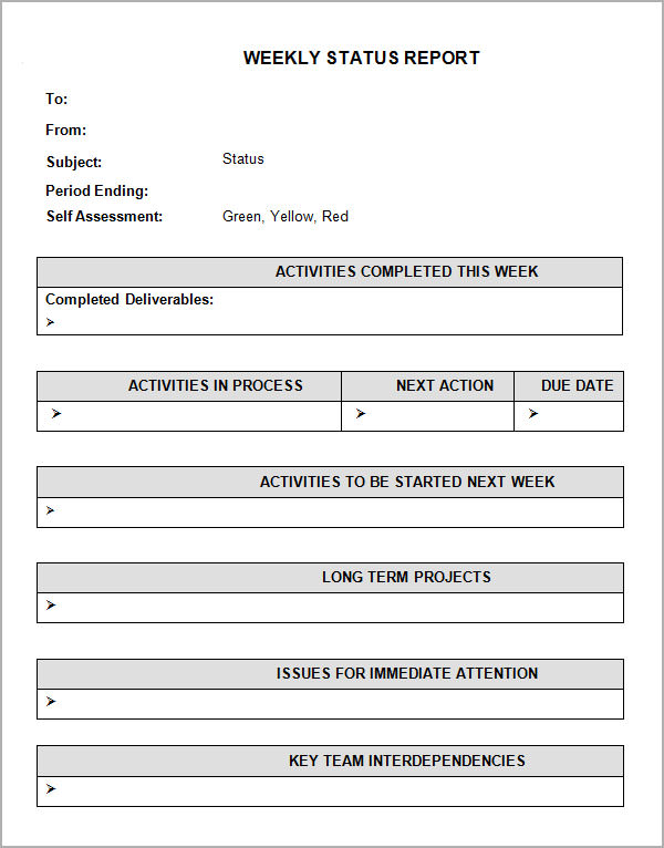 Simple Weekly Status Report Template Free Templates Www vrogue co