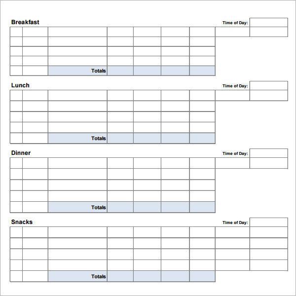 Food Log Template 15 Download Free Documents In PDF Word Excel