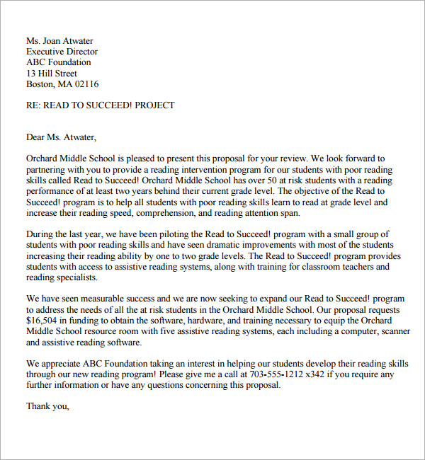 Business Proposal Letter Sample Format
