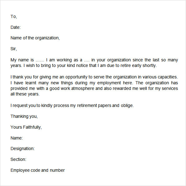Write A Retirement Letter