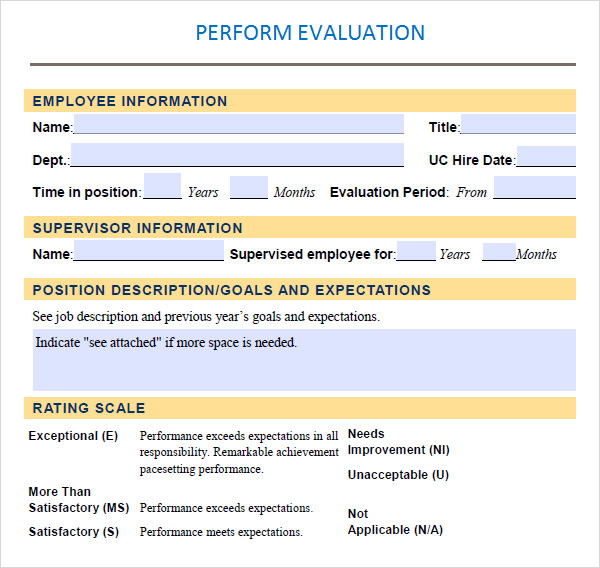 Performance Evaluation 9 Download Free Documents In PDF Word