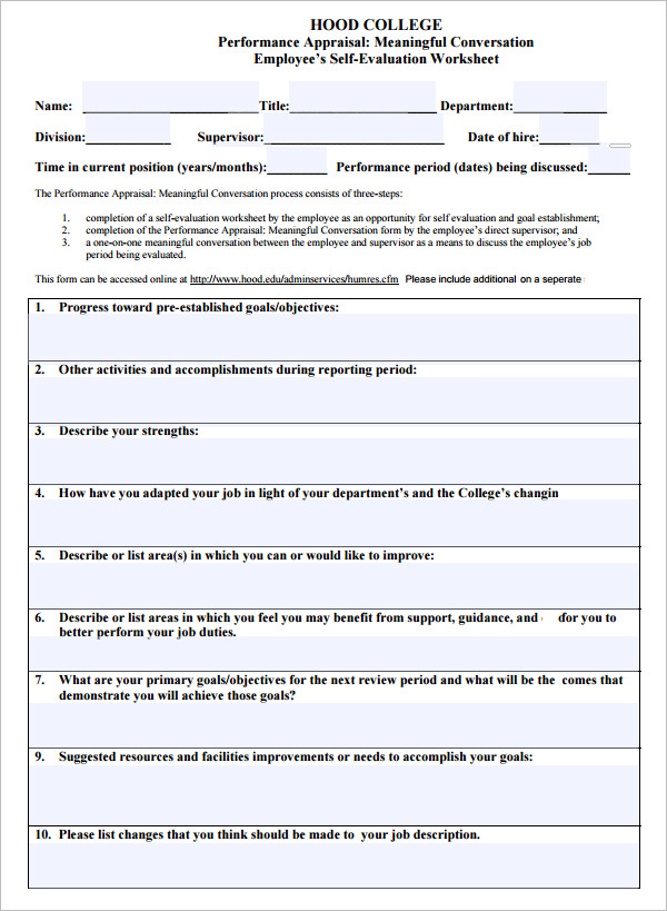 Sample Employee Evaluation Template 8 Free Documents In PDF Word