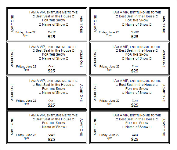Event Ticket Template 7 Premium And Free Download For PDF Word