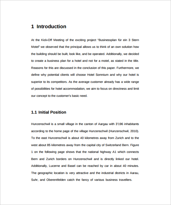 Hotel Business Plan Template 6 Download Free Documents In PDF Word