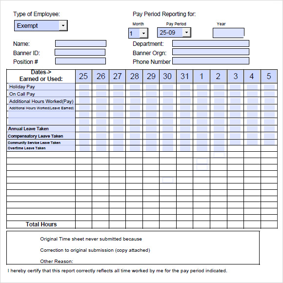 Time Tracking Template 7 Free Samples Examples Format Sample 
