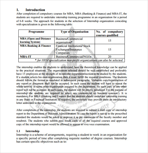 Sample Internship Report Sample 7 Free Documents In PDF WORD