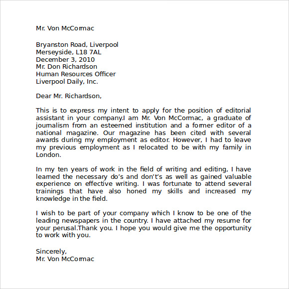 Letter Of Intent For A Job 9 Download Free Documents In PDF Word