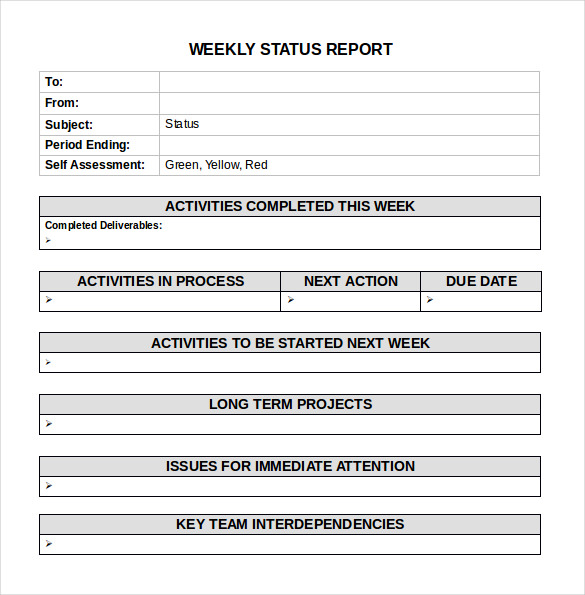 Weekly Activity Report Template 7 Free PDF Word Documents Sample 