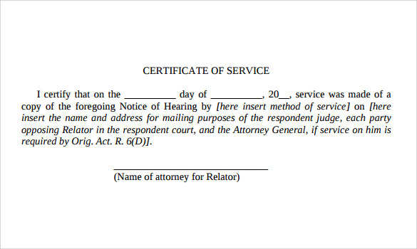 Certificate Of Service Template 8 Download Free Documents In PDF Word