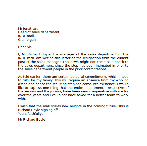 Resignation Letter Pdf Radmediaget