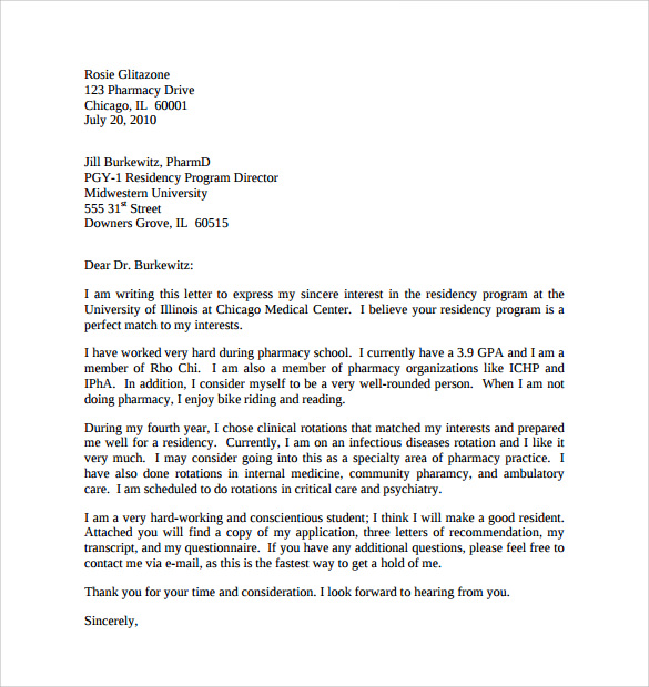 Letter Of Intent Medical School 7 Free Samples Examples Formats