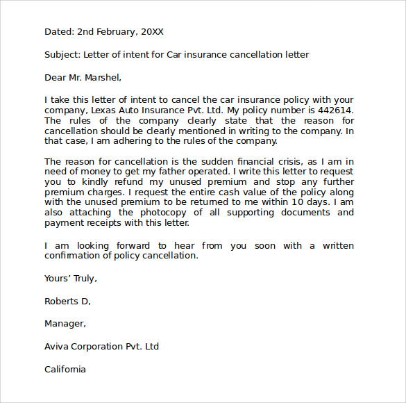 How To Write A Cancellation Letter For Insurance Policy How To Write A Cancellation Letter For Insurance Policy