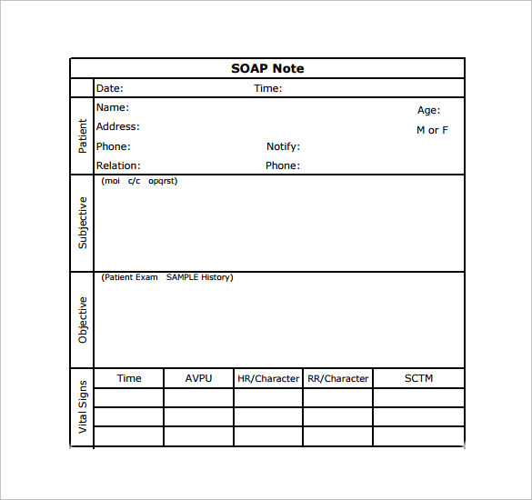 SOAP Note Example 12 Free Samples Examples Format