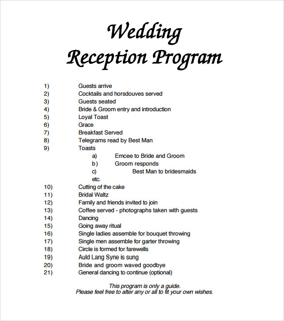 Sample Wedding Program Template 11 Documents In PDF