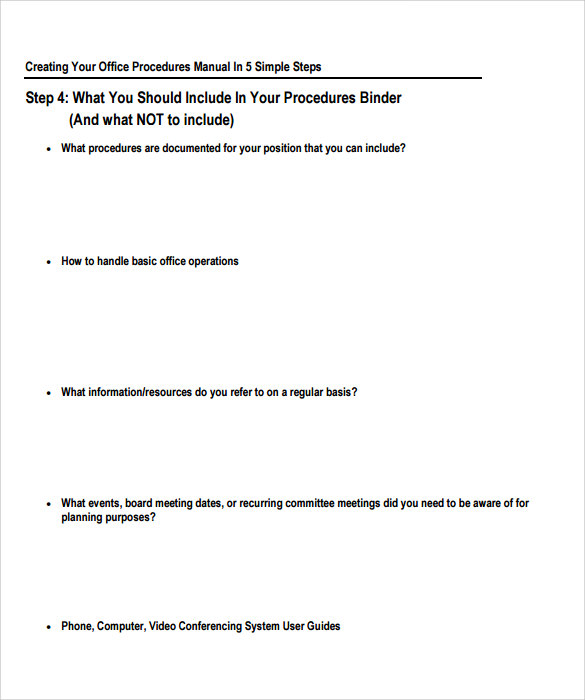 Sample Office Manual Templates 9 Free Examples Formats Sample 