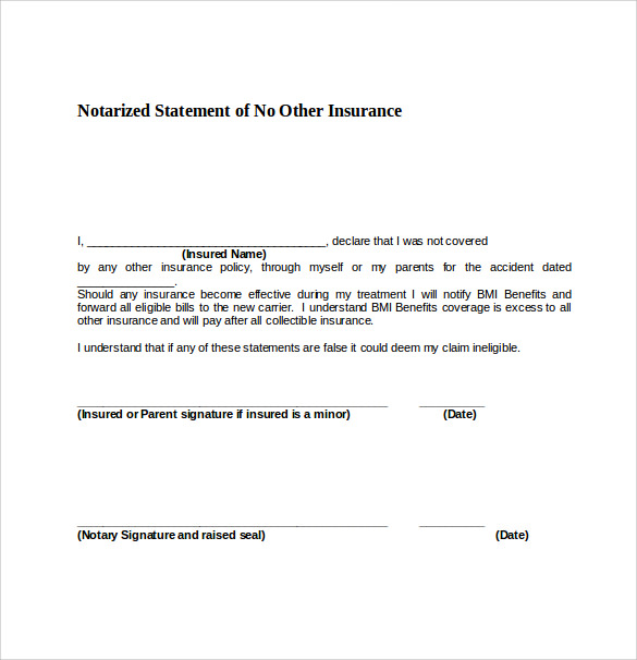 9 Sample Notary Statements Free Sample Example Format