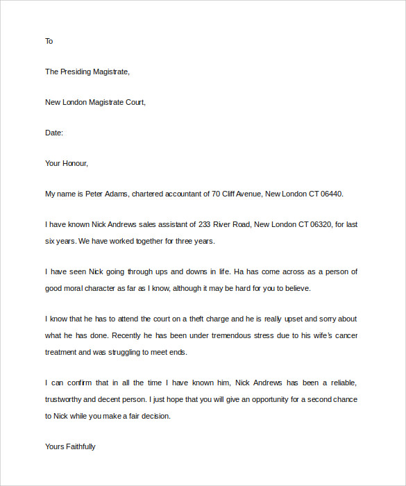 Sample Character Reference Letter 9 Documents In PDF Word