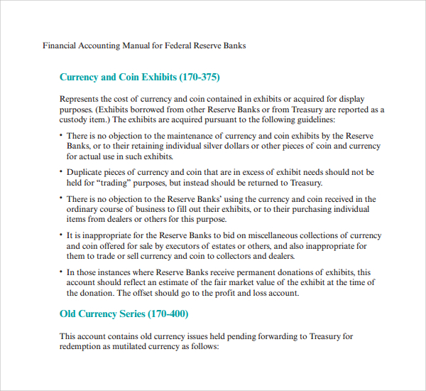 Sample Accounting Manual Template 6 Free Documents In PDF Word