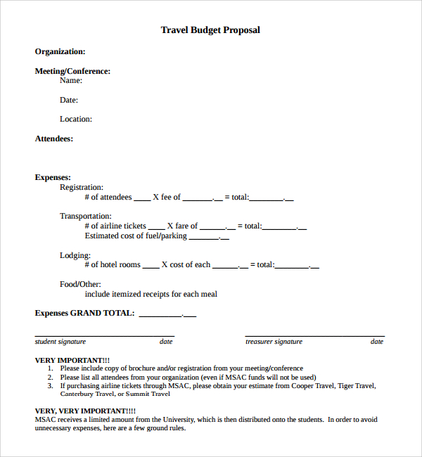 Sample Travel Proposal Template 9 Free Documents In PDF