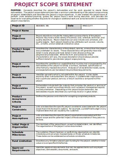 FREE 10 Project Scope Statement Samples In PDF MS Word 12636 Hot 