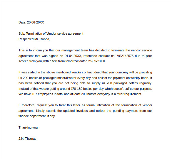 FREE 19 Termination Letters Templates In MS Word PDF