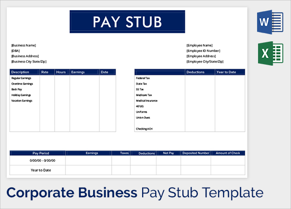 Sample Pay Stub Template 24 Download Free Documents In PDF Word 
