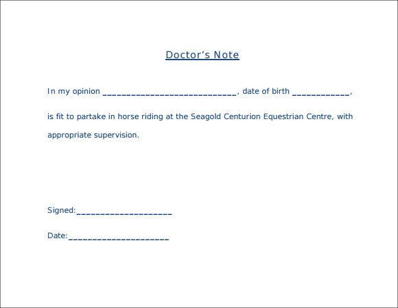 Dr Excuse Note Template Master Template