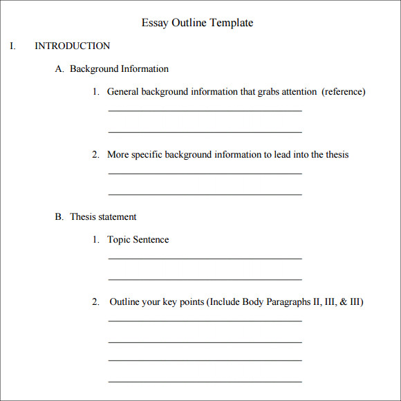 Basic Outline Template For An Essay