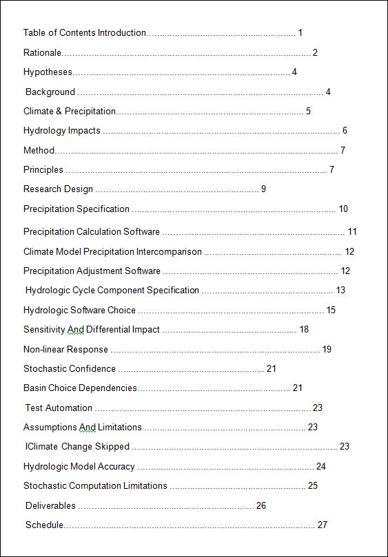 Table Of Contents Word Template 2010 DocTemplates