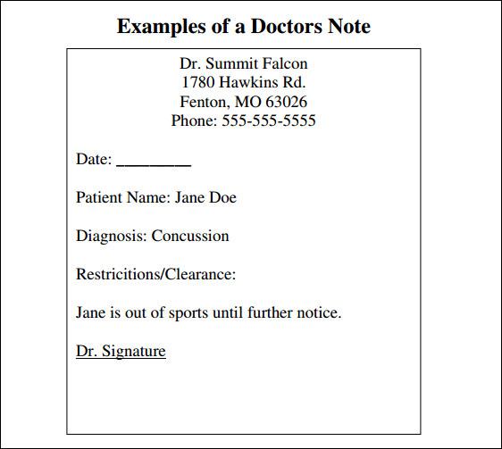FREE 44 Doctors Note Samples In Google Docs PDF MS Word Pages