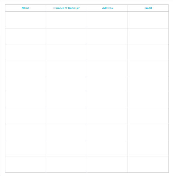Wedding Address List Template For Your Needs