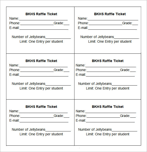 Printable Downloadable Raffle Ticket Template Free Printable Templates