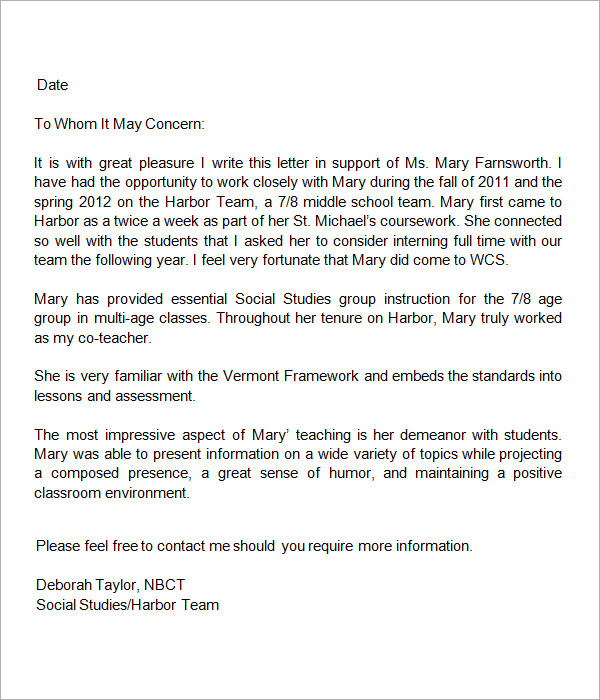 FREE 19 Letter Of Recommendation For Teacher Samples In PDF MS Word