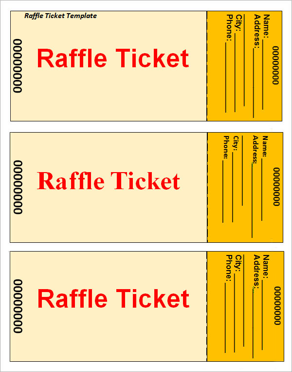 FREE 31 Raffle Ticket Templates In AI InDesign MS Word Pages 