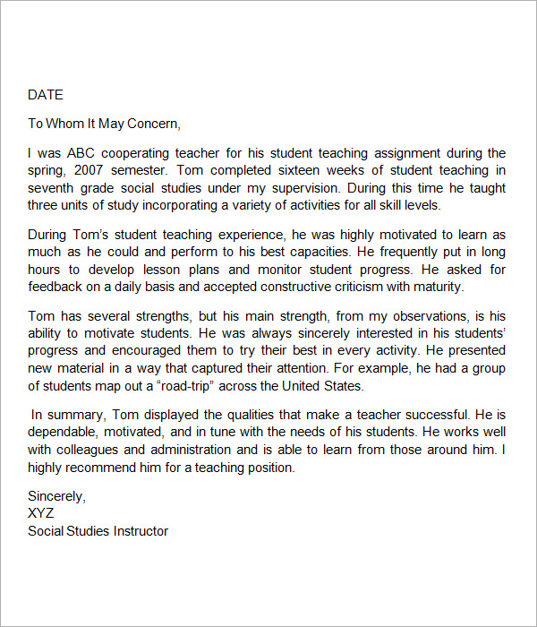 Sample Letter Of Recommendation Colleague Contoh 36