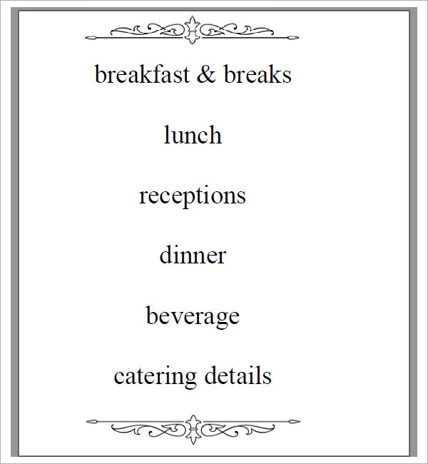 FREE 17 Banquet Menu Templates I Psd Pages Ai