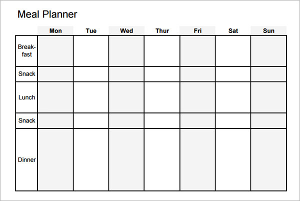 Menu Planner Template Plan Templates Free Word Templates