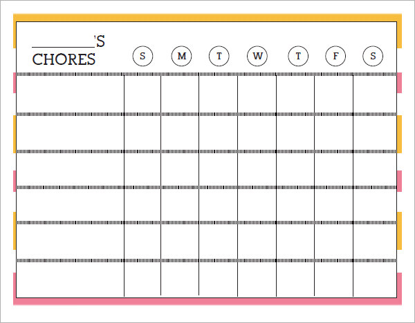FREE 36 Sample Chore Chart Templates In Google Docs MS Word Pages 