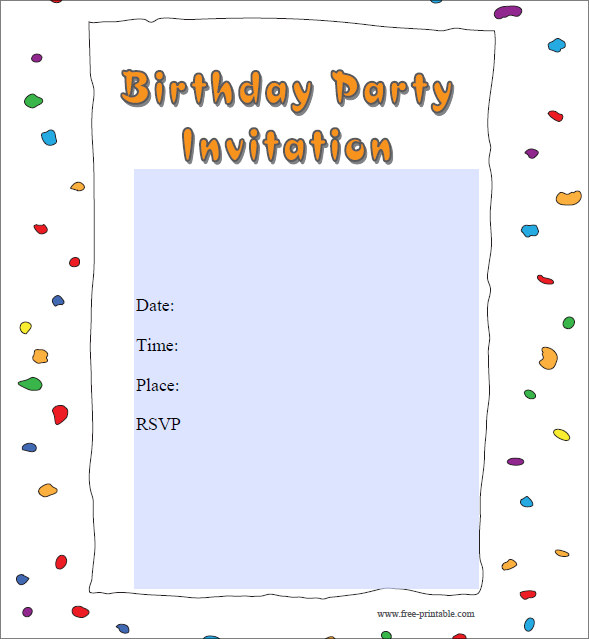 Free Birthday Party Invitation Pdf