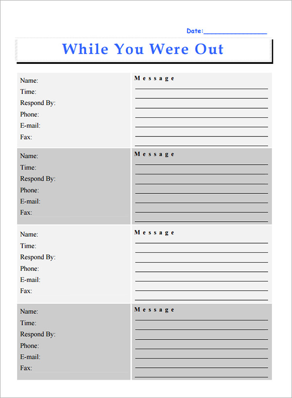 Phone Message Template Free Printables Printable Templates