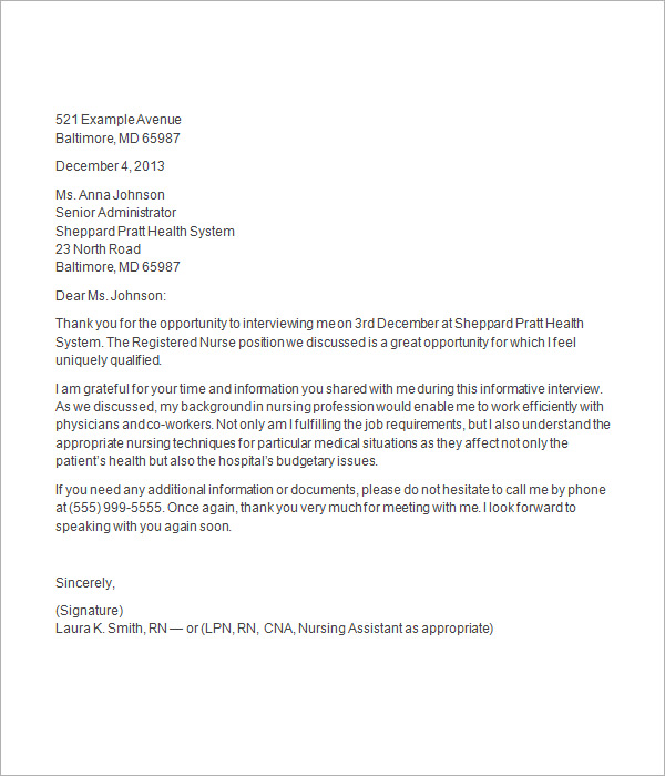 16 Sample Thank You Letters After Job Interview PDF Word Sample 