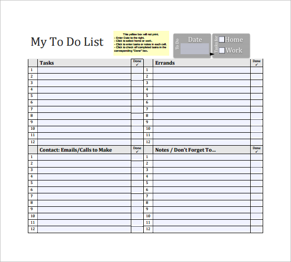 17 Sample To Do List Templates Download For Free Sample Templates