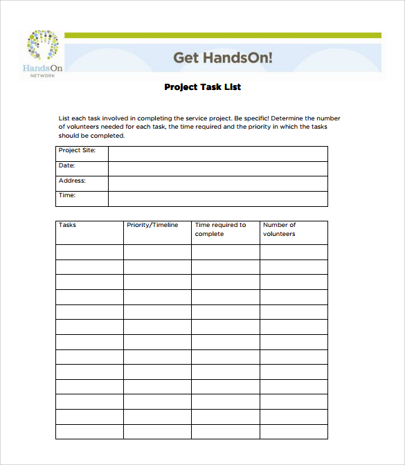 FREE 8 Task List Templates In PDF MS Word