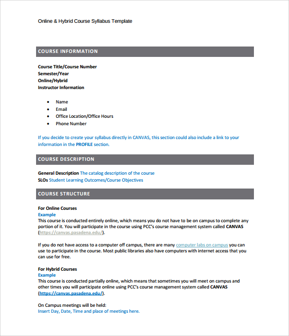 FREE 28 Sample Syllabus Templates In PDF MS Word