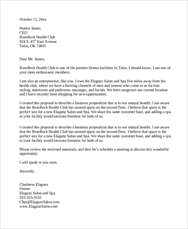 31 Sample Business Proposal Letters PDF DOC Sample Templates